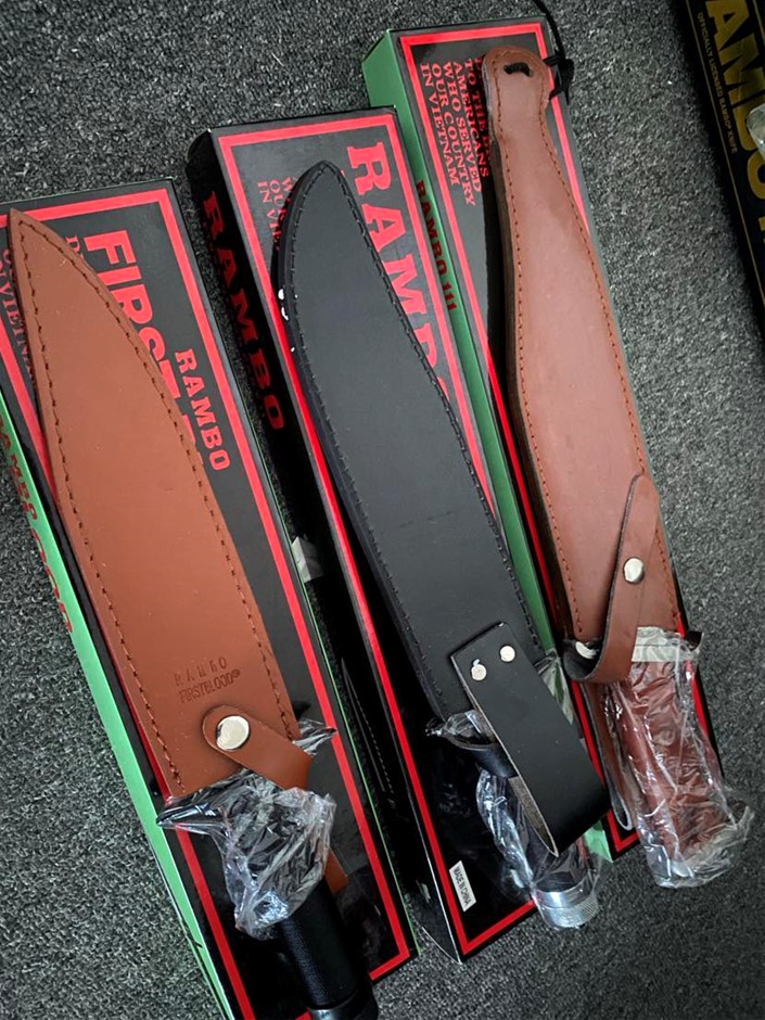 First Blood 1,2,3 & 4 Knives Auction (0073-2561773) | Grays Australia