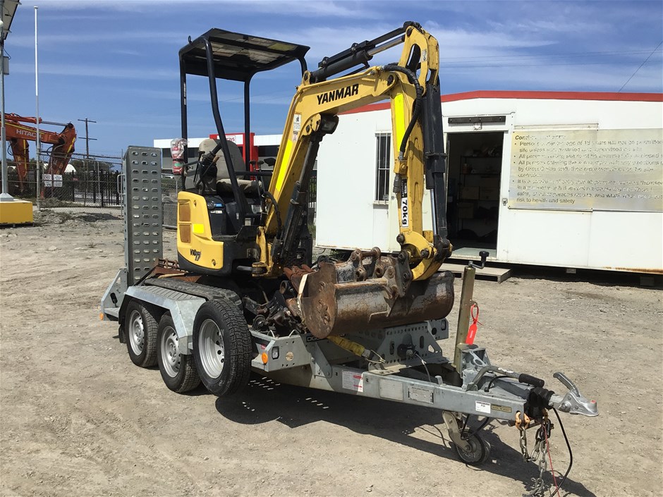 Yanmar Mini Excavator & 2022 Brain James Box Trailer