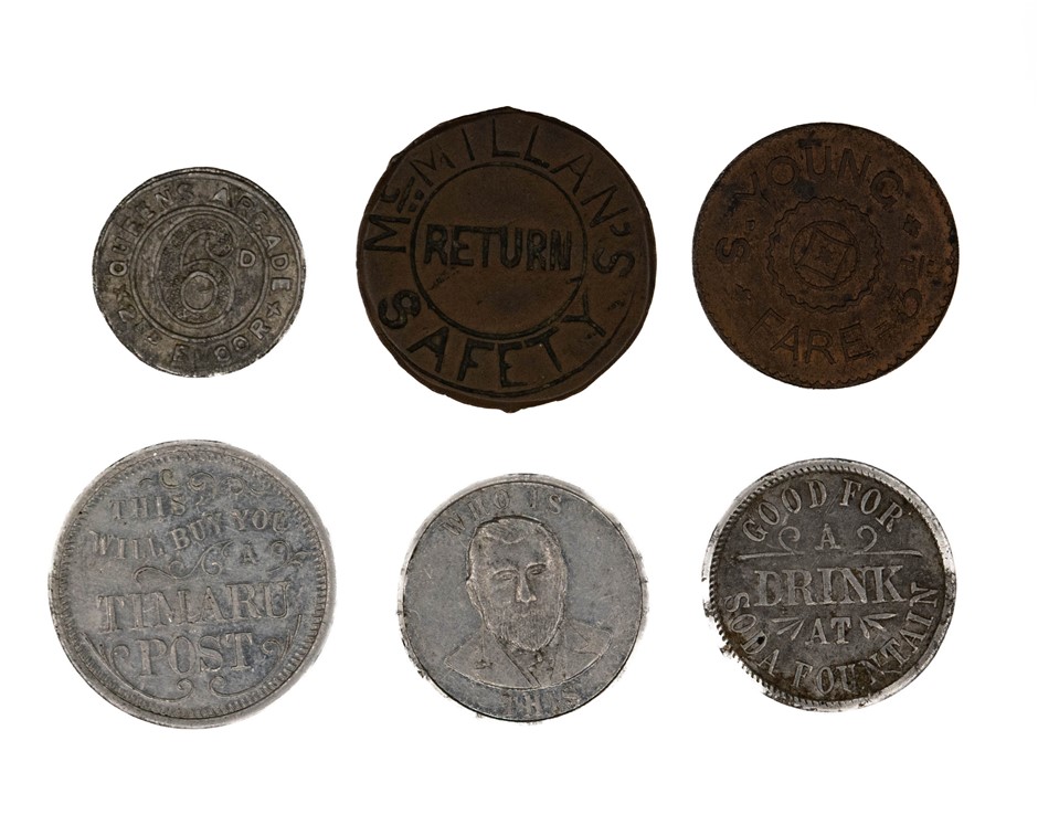 McMillan's Safety Return token. S. Young Fare 3d token. 4 x Assorted ...