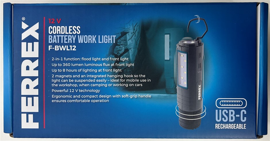 Ferrex F-Bwl12 Cordless Battery Work Light 12 V Auction (0307-2561865 ...