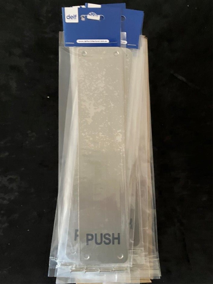 2 x Boxes of Delf Stainless Steel Push Plates Auction (0018-3030901 ...
