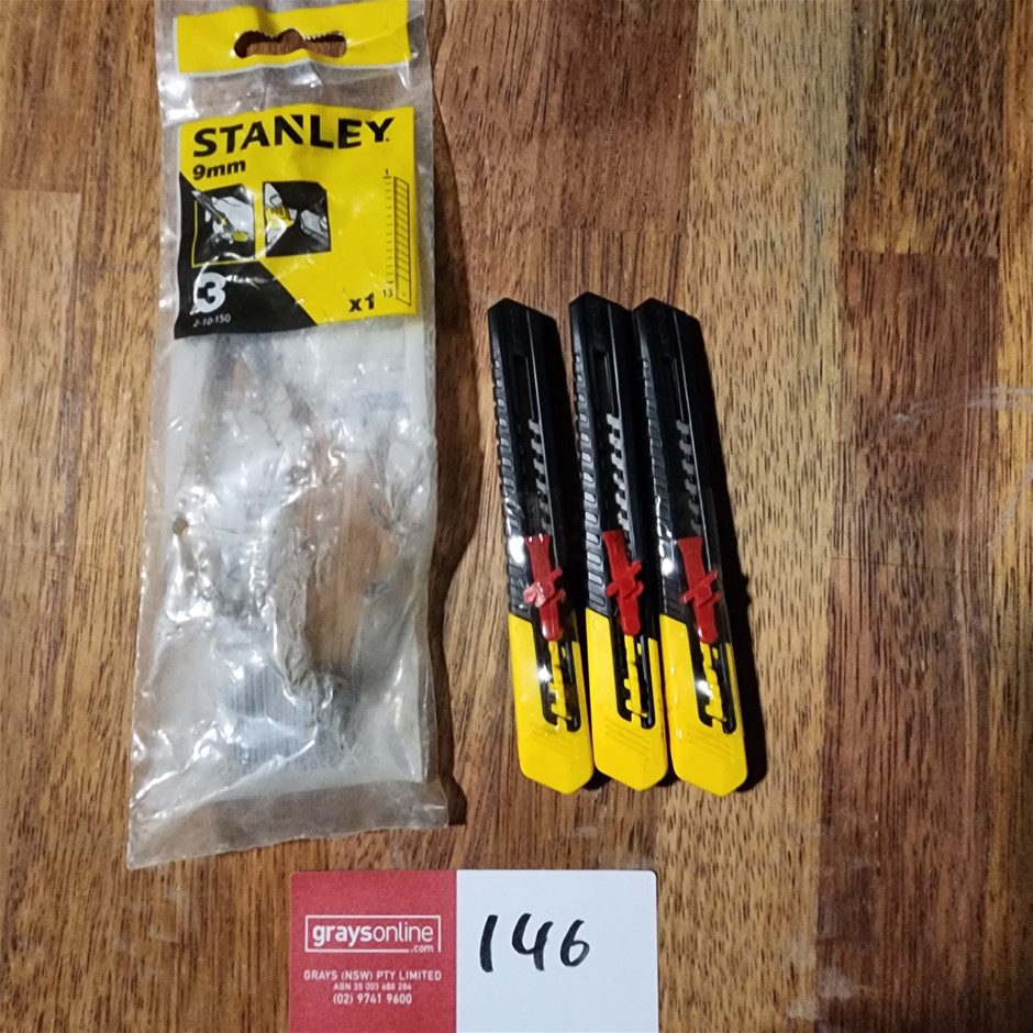 STANLEY 3 Pack 9mm Box Cutters Auction (0146-5058426) | Grays Australia