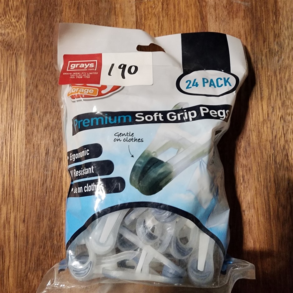 EZY 24 Pack Premium Soft Grip Pegs Auction (0190-5058426) | Grays Australia
