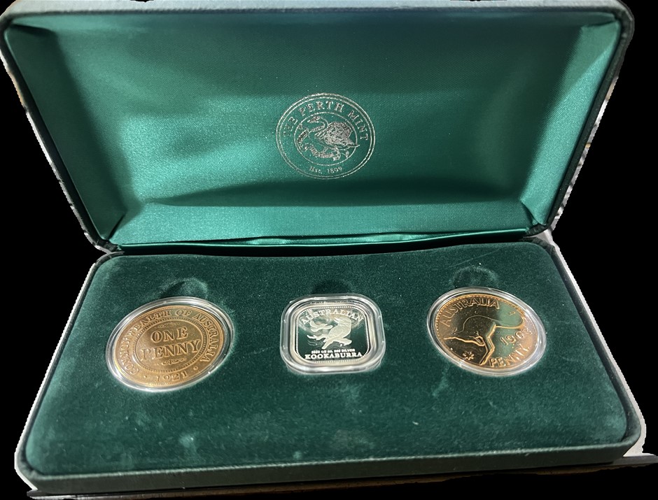 2003 Square Penny Concept Set 1/2oz Kookaburra Limited To 1,500 Sets ...