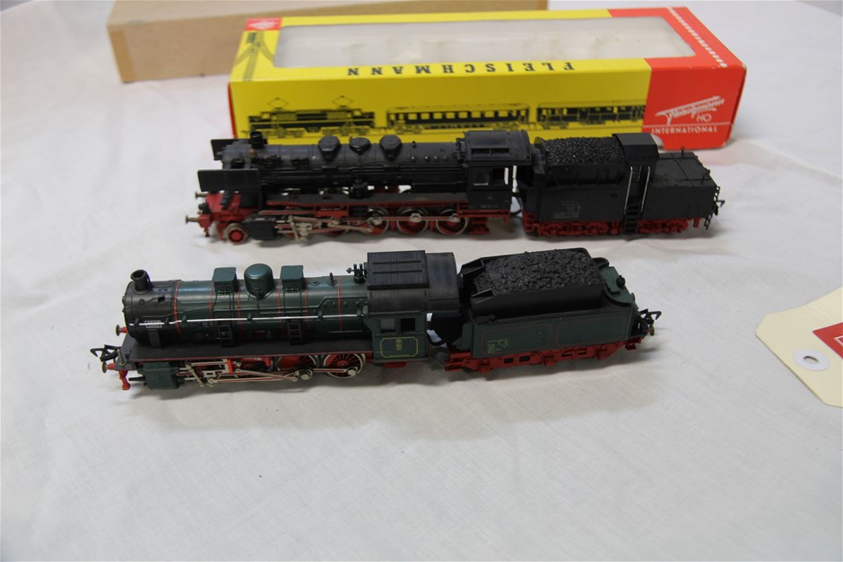 Fleischmann HO 2x Assorted Vintage Die Cast Powered Model Trains ...