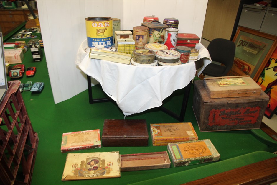 Large Quantity Assorted Vintage Tins & Timber Cigar Boxes Auction (0073 ...