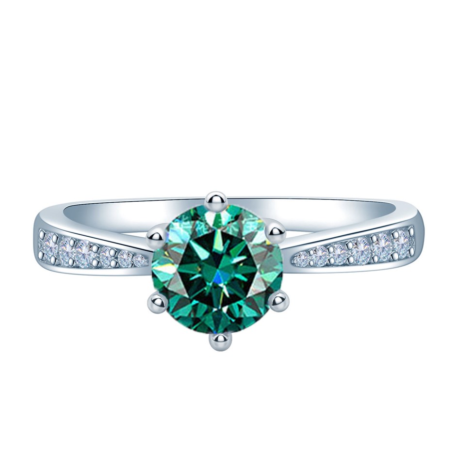 GRA-certified 2.00-Carat Green Moissanite Ring Size is 8 Auction (0001-2564751) | Grays Australia