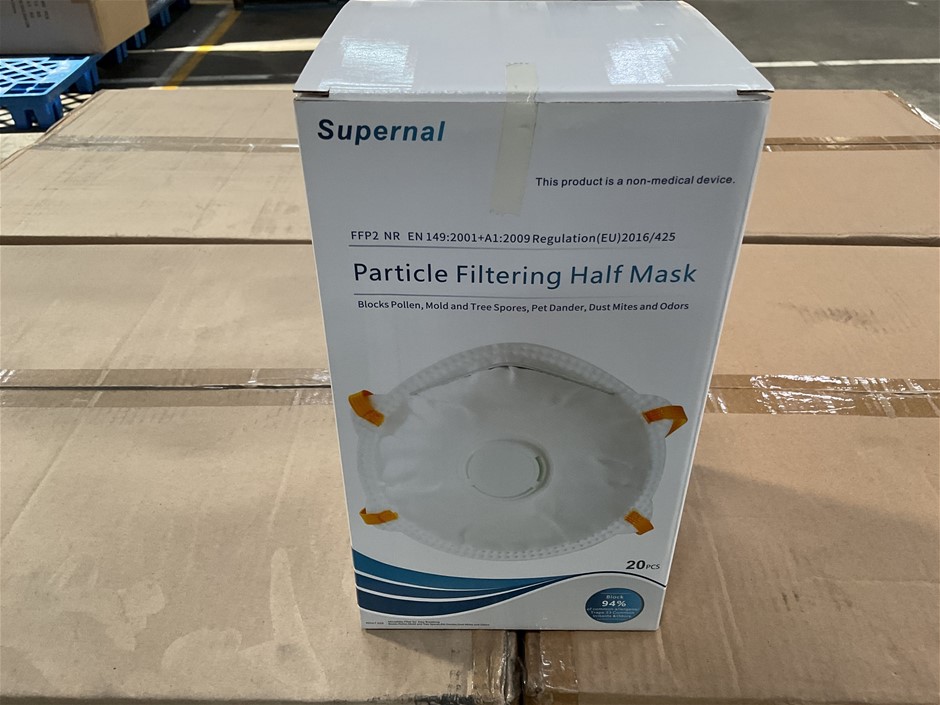 1920Pcs x Supernal Particle Flitering Half Mask With Filter Auction ...