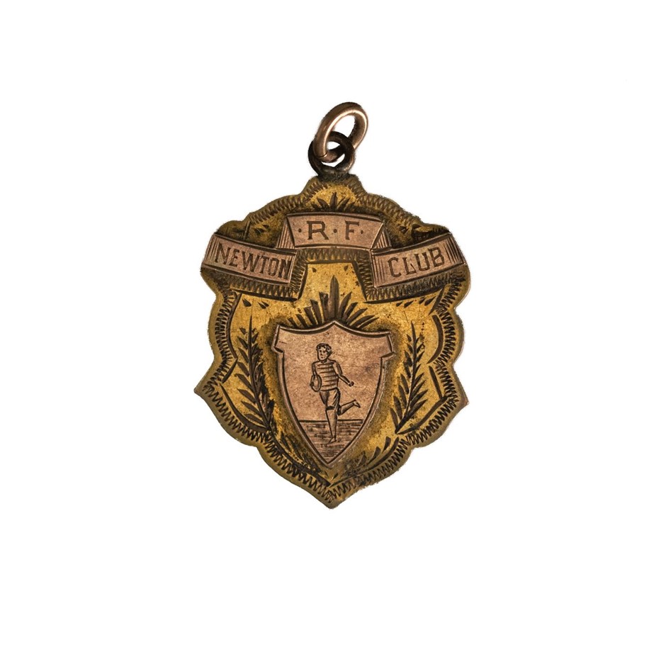 1924 NZ Newton Rugby Football Club 9Ct Gold medal, insc. 'J.O'Connor ...