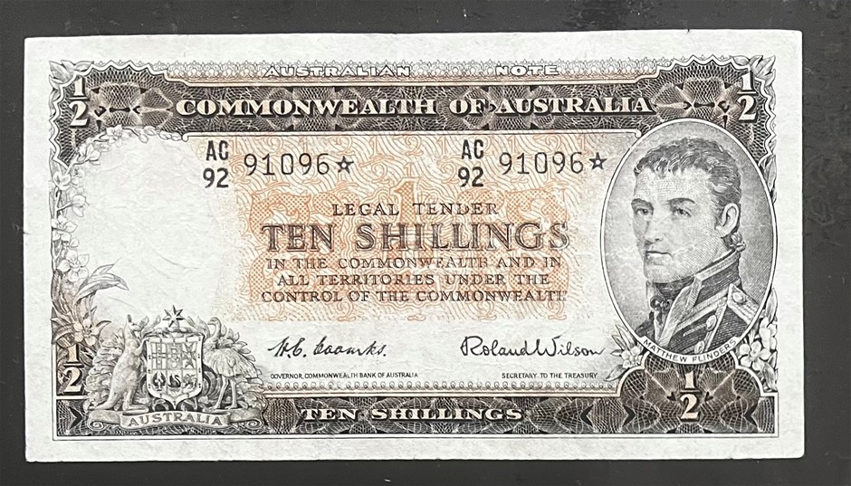 1954 Commonwealth of Australia Ten Shilling Star Note Auction (0002 ...