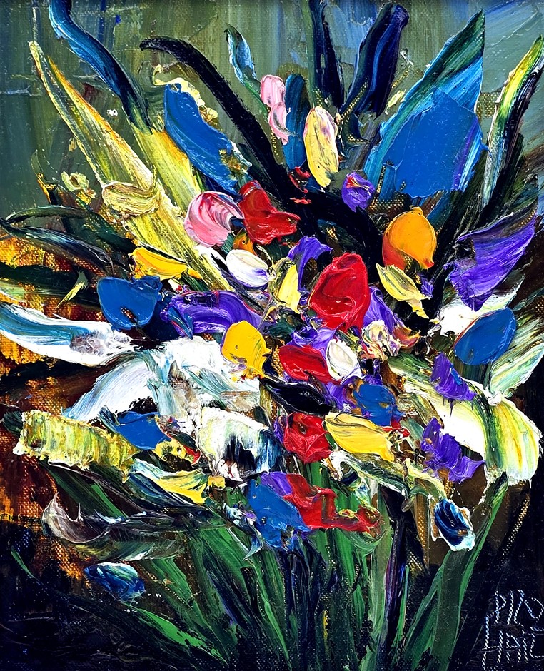 PRO HART (1928 - 2006), Large Original Oil Painting on Canvas Board ...