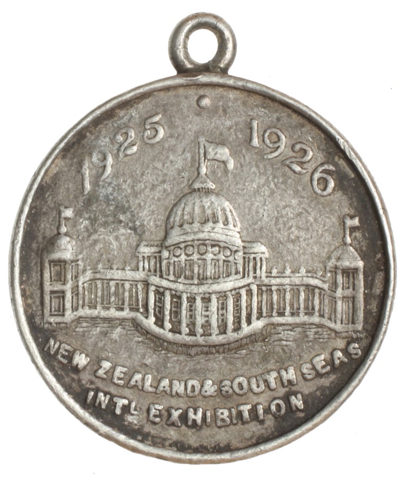 New Zealand and South Seas Exhibition Dunedin, 1925-26, Souvenir fob ...