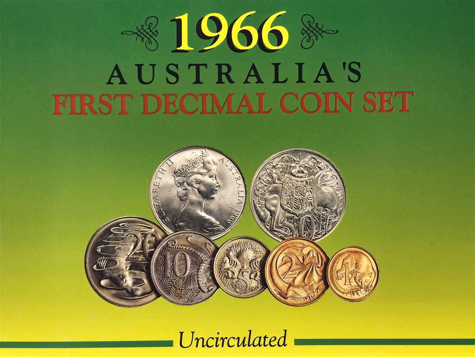 1966 AUSTRALIAN FIRST DECIMAL COIN SET - UNCIRCULATED SOLD OUT SERIES ...