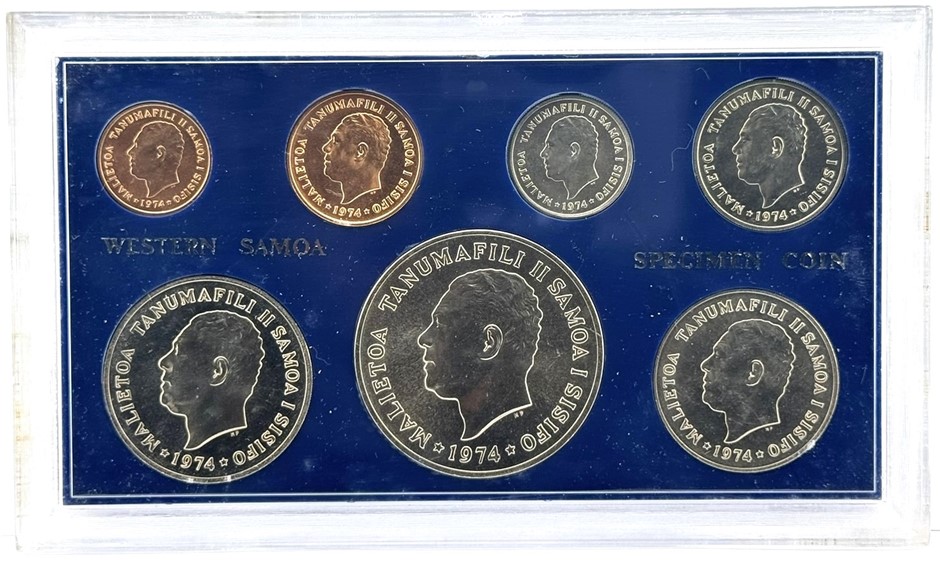 1974 WESTERN SAMOA SPECIMEN COIN SET Auction (0013-2563611) | Grays ...