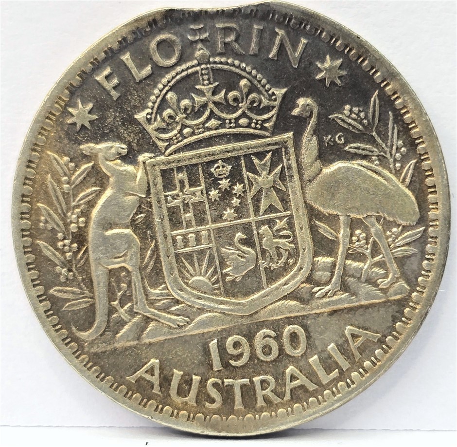 1960 FLORIN WITH MAJOR CLIP ERROR Auction (0004-2563504) | Grays Australia