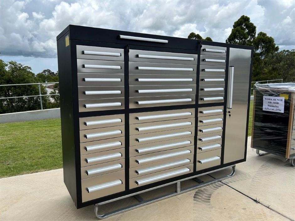 Unused 35 Drawer Stainless Steel Tool Storage Chest Auction (0005-3032741) | Grays Australia