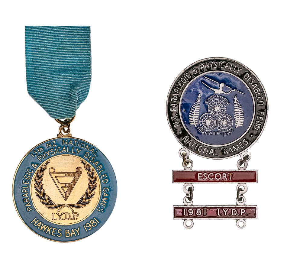 International Year of Disabled Persons prize medal and worker's badge ...