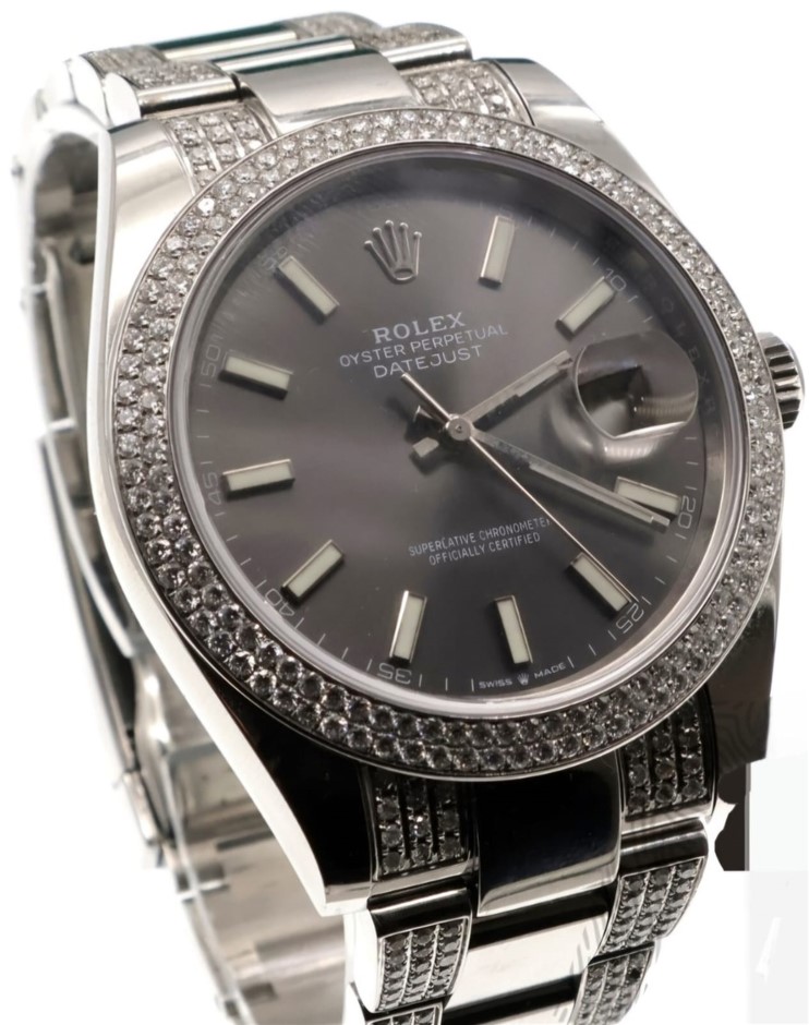 ROLEX DATEJUST 41MM CUSTOM NATURAL DIAMONDS Auction (0005-2563683 ...