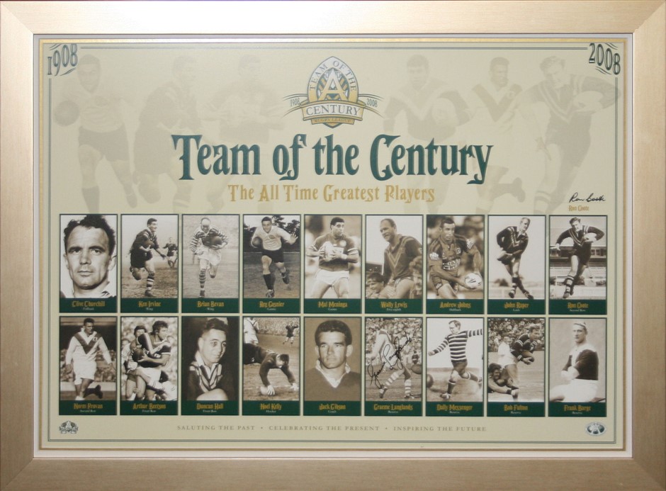 DUAL SIGNED COOTE & LANGLANDS TEAM OF THE CENTURY LICENSED PRINT FRAMED ...
