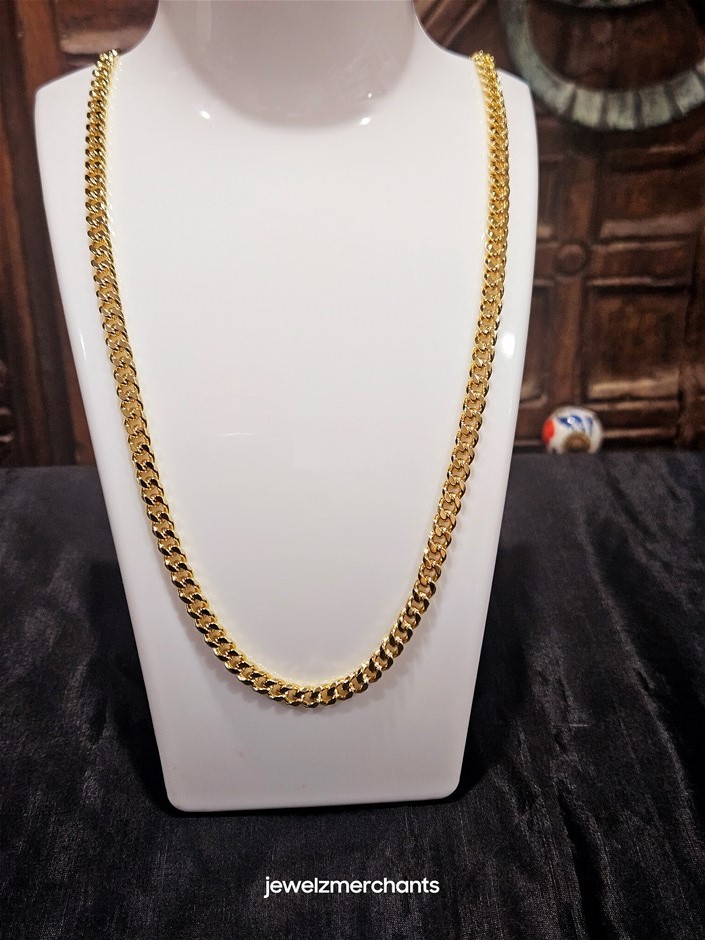 18k Yellow Gold Filled Cuban chain stamped(18K)-55cm-Quality Guarantee ...