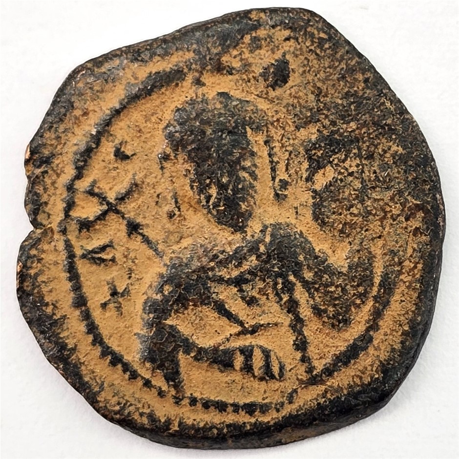 1042-1055 AD CONSTANTINOPLE EMPEROR CONSTANTINE IX MONOMACHOS AE FOLLIS Auction (0004-2565572 ...