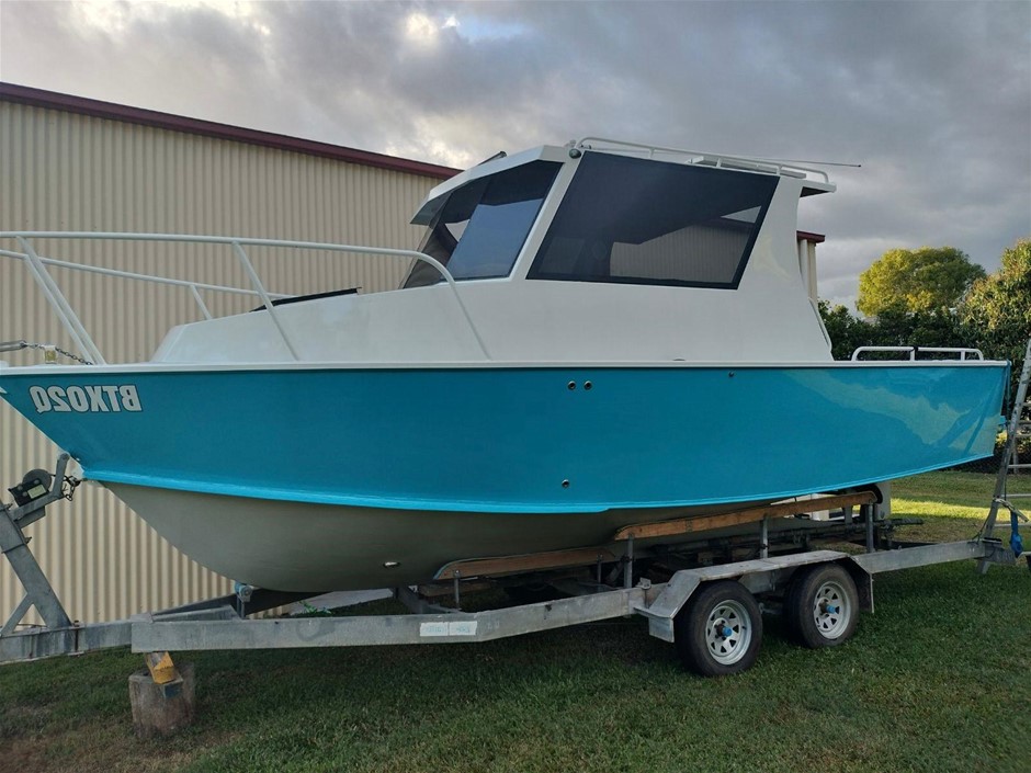 Homemade Aluminium Half Cabin Plate Boat Auction (0001-50019106 ...