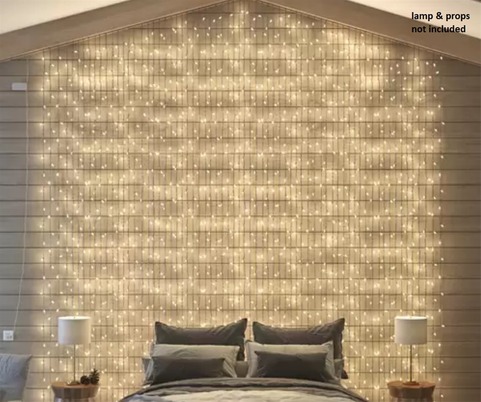 AVAH String Light, 1200 Dimmable LED Lights With 8 Modes, White 3M x 3M ...