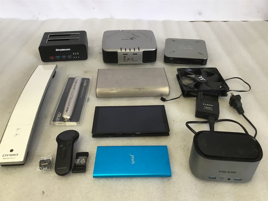 CISCO 5-Port Switch&ASUS GPS Extension Kit&Gear VR with Controller&DYMO ...