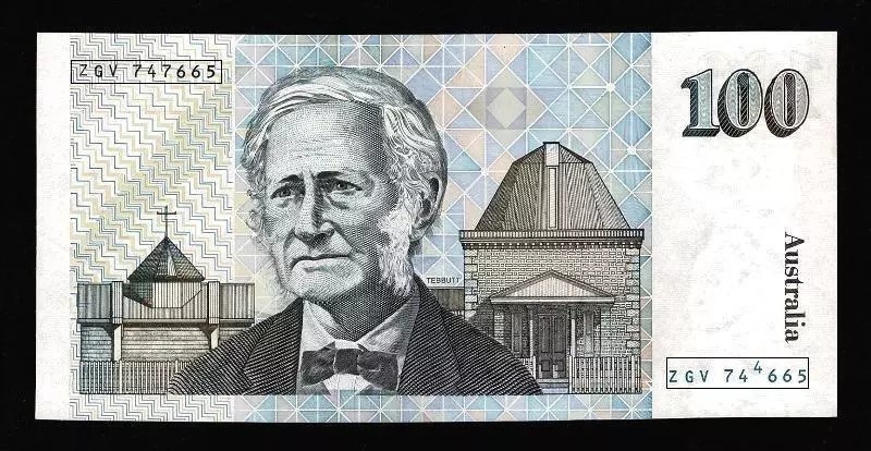 1990 $100 DECIMAL PAPER MISPRINT B/NOTE..MISALIGNED DIGIT RH SERIAL ...