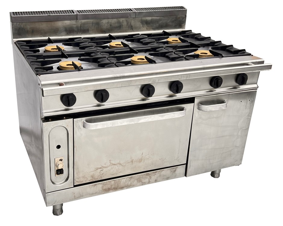 FARGO 6 Burner Gas Stove With Oven – and Side Cabinet Auction (0011 ...