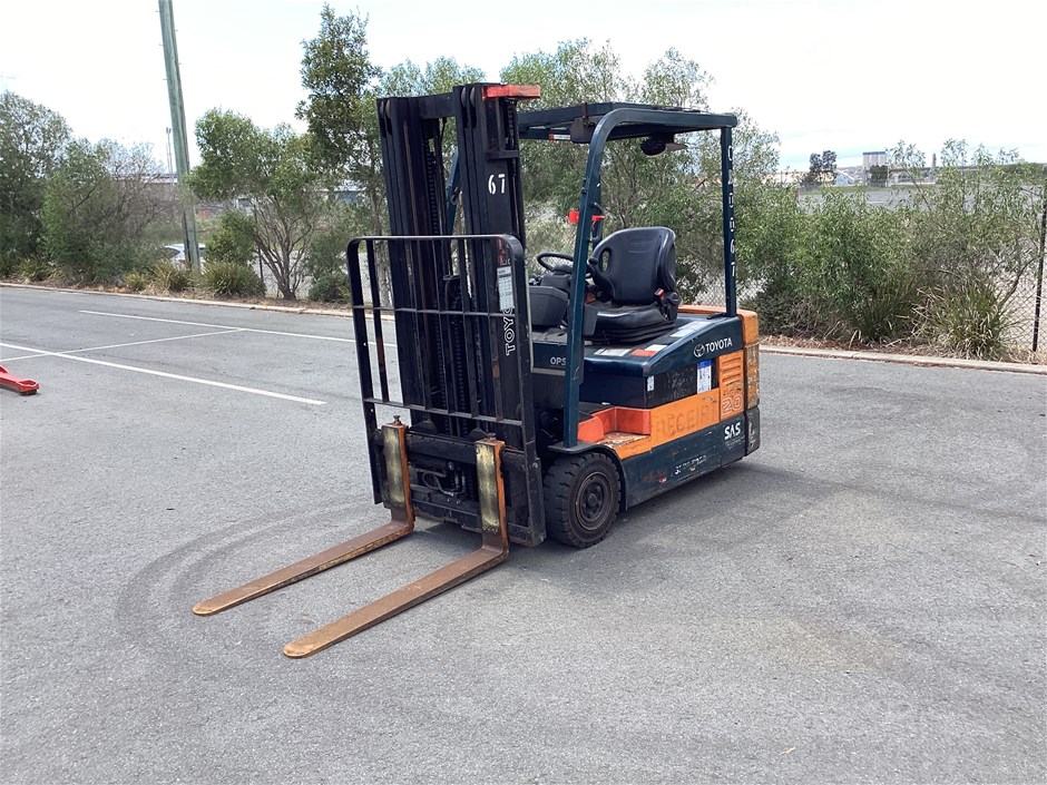 Toyota 7FBE20 3 Wheel Counterbalance Forklift Auction (0011-7056293 ...