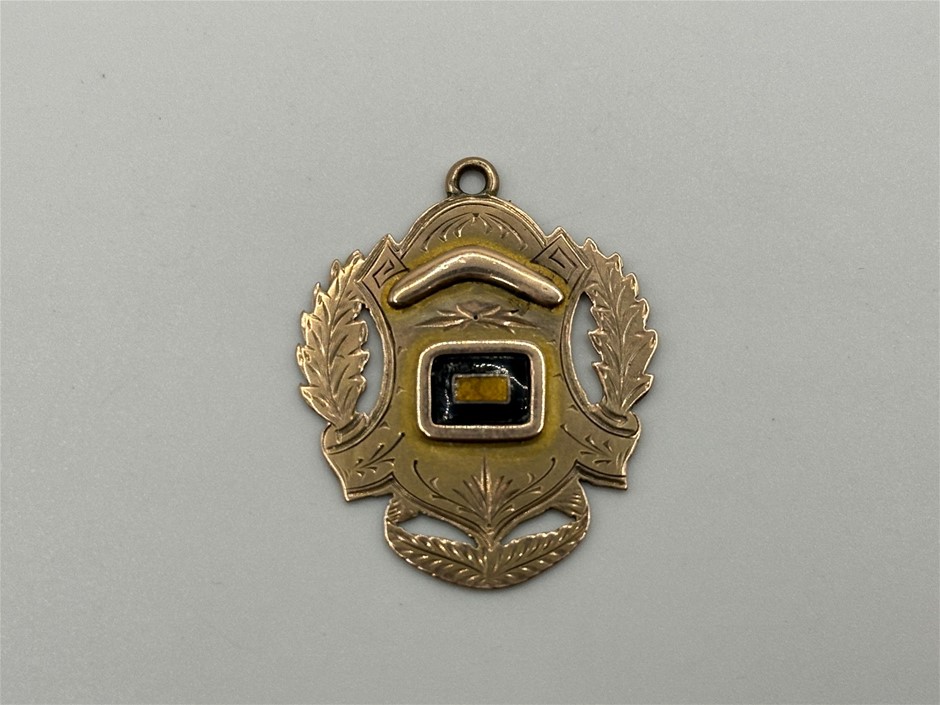 1919 WWI Return 9Ct gold & enamel medal to Lc.Cpl. F.Wm.Hyde. Approx. 6 ...