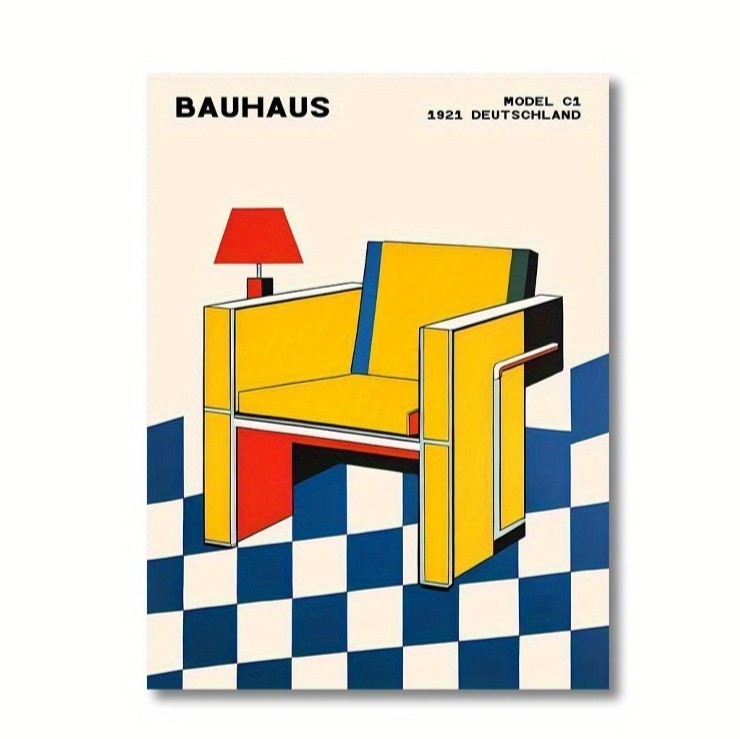 Bauhaus 1923 (repro) " THE CHAIR " Geometric Canvas Print Auction (0008-2566050) | Grays Australia