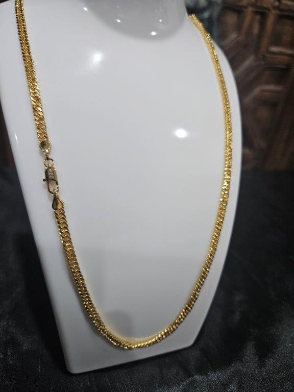 18k Yellow Gold Filled Cuban Chain stamped(18K)-60cm Auction (0005 ...
