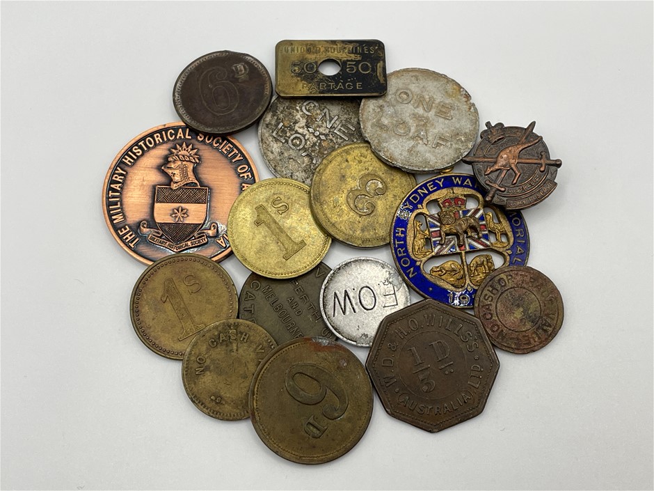 Collection of 16 x AU Tokens/Check/Badges Cir. 1919-1941 incl Army ...