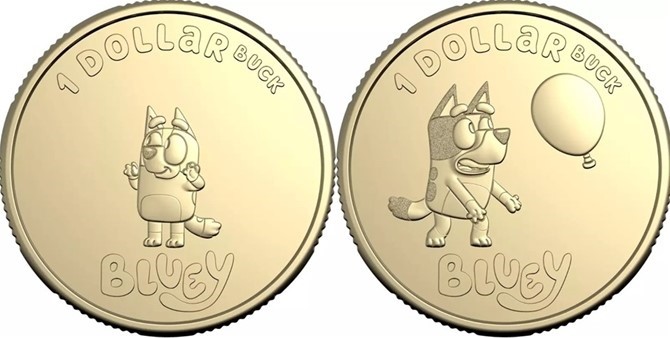2024 Australian Bluey $1 Dollar buck Coin Pair - Bluey & Bingo ...