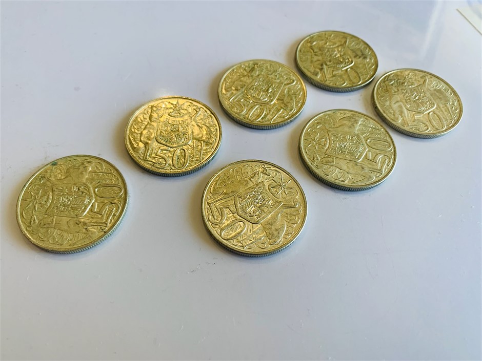 Lot of 7 1966 round 50 cent coins Auction (0076-8019949) | Grays Australia