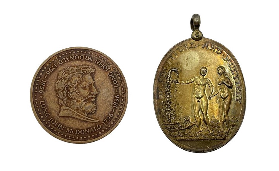 2 x Scottish medals incl. 1739 Beggars Benison Club & Long John ...