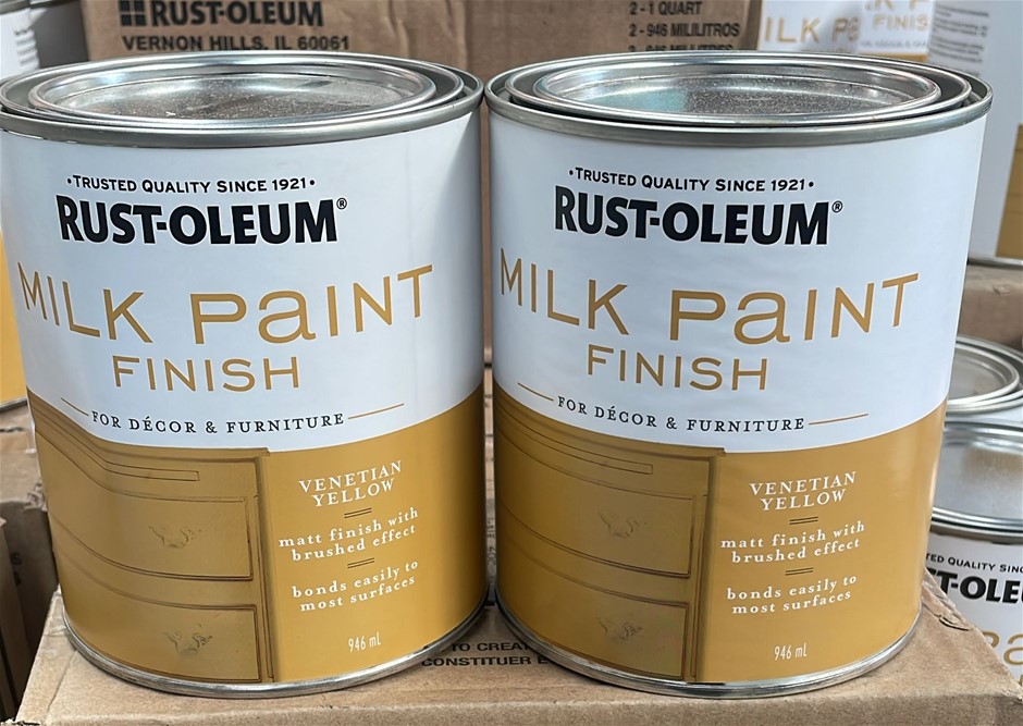 (Twin Pack) Venetian Yellow Rust-Oleum Milk Paint Finish 946ml Auction ...