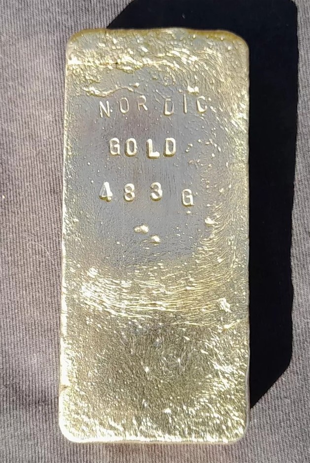 NORDIC GOLD BULLION 483 GRAM BAR MADE FROM ATLEAST 95% RECYCLED METALS ...