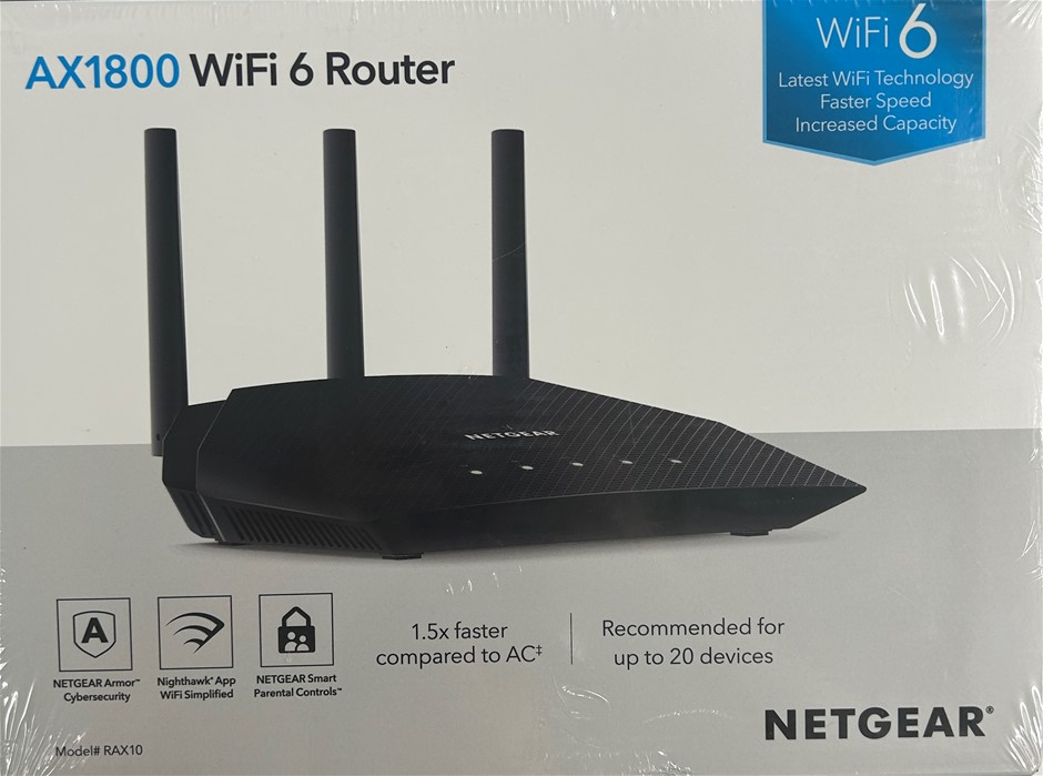 NETGEAR AX1800 Wi-Fi 6 Router Auction (0091-2567720) | Grays Australia