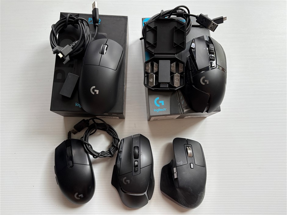 Logitech G Pro X, MX Master 3, G50X Gaming Mouse (Lot of 5) Auction ...