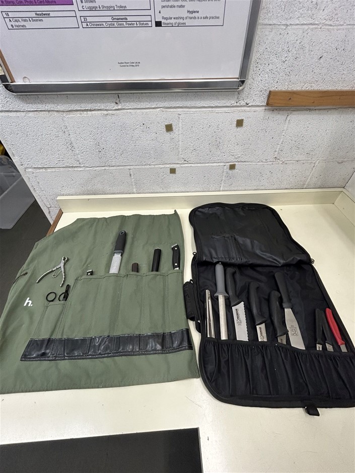 2 x CHEFS Knife Rolls including 1 x Habitat including contents