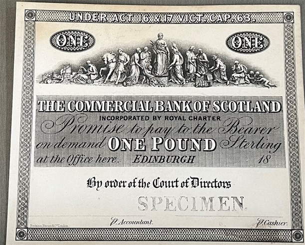 1800 Commercial Bank of Scotland one Pound Specimen Note--very rare ...