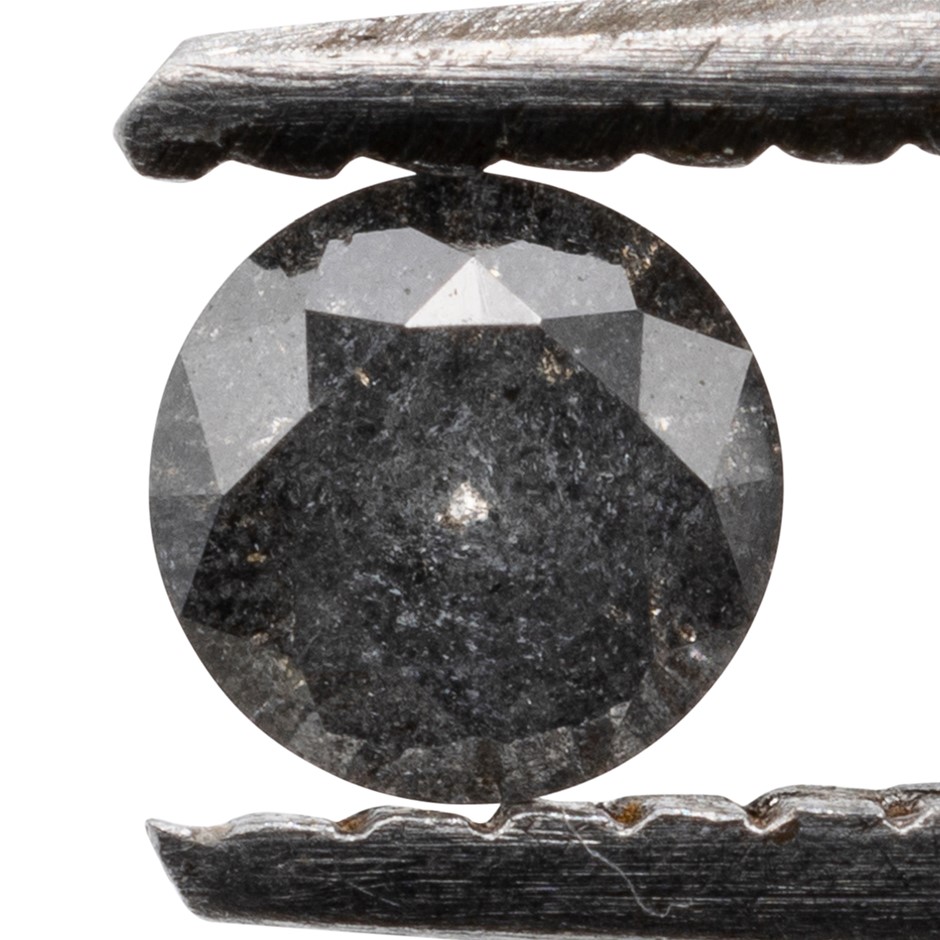0.09ct Genuine Natural Grey Diamond - Round Brilliant Cut Auction (0001 ...