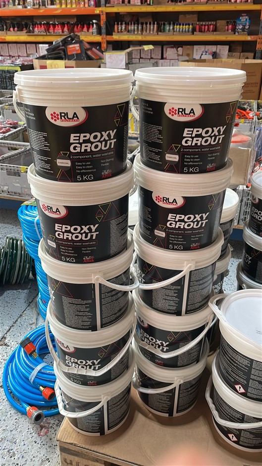 10 BUCKETS RLA Epoxy Grout (Charcoal) - 5kg each bucket Auction (0129 ...