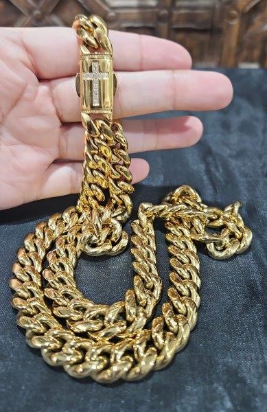 18K Yellow Gold Filled Cuban Chain Stamped(18K)-60Cm Auction (0006 ...