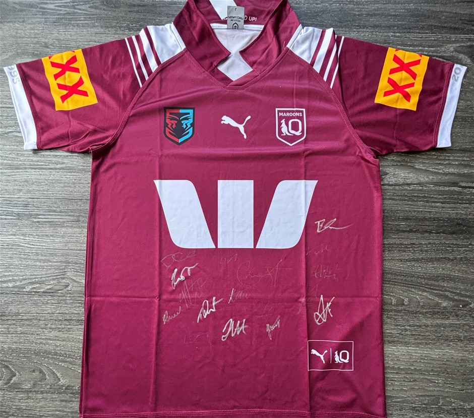 QUEENSLAND 2025 SQUAD SIGNED STATE OF ORIGIN JERSEY Auction (0001 ...