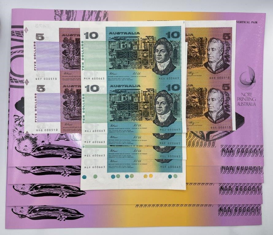 24 x assorted paper banknotes (asstd prefix). Including: Auction (0062 ...