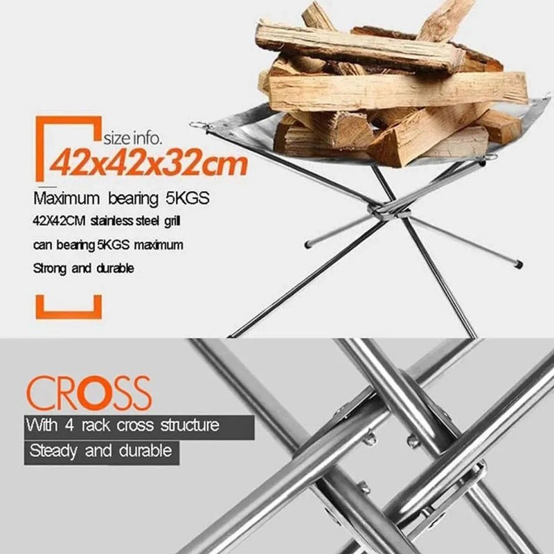 Foldable Stainless Steel Mesh Fire Pit Rack Auction (0018-2569910 ...